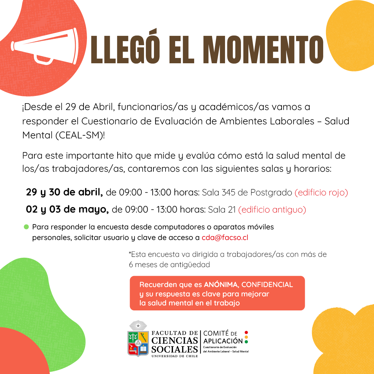 Comité de Aplicación Cuestionario de Evaluación Ambiente Laboral ...