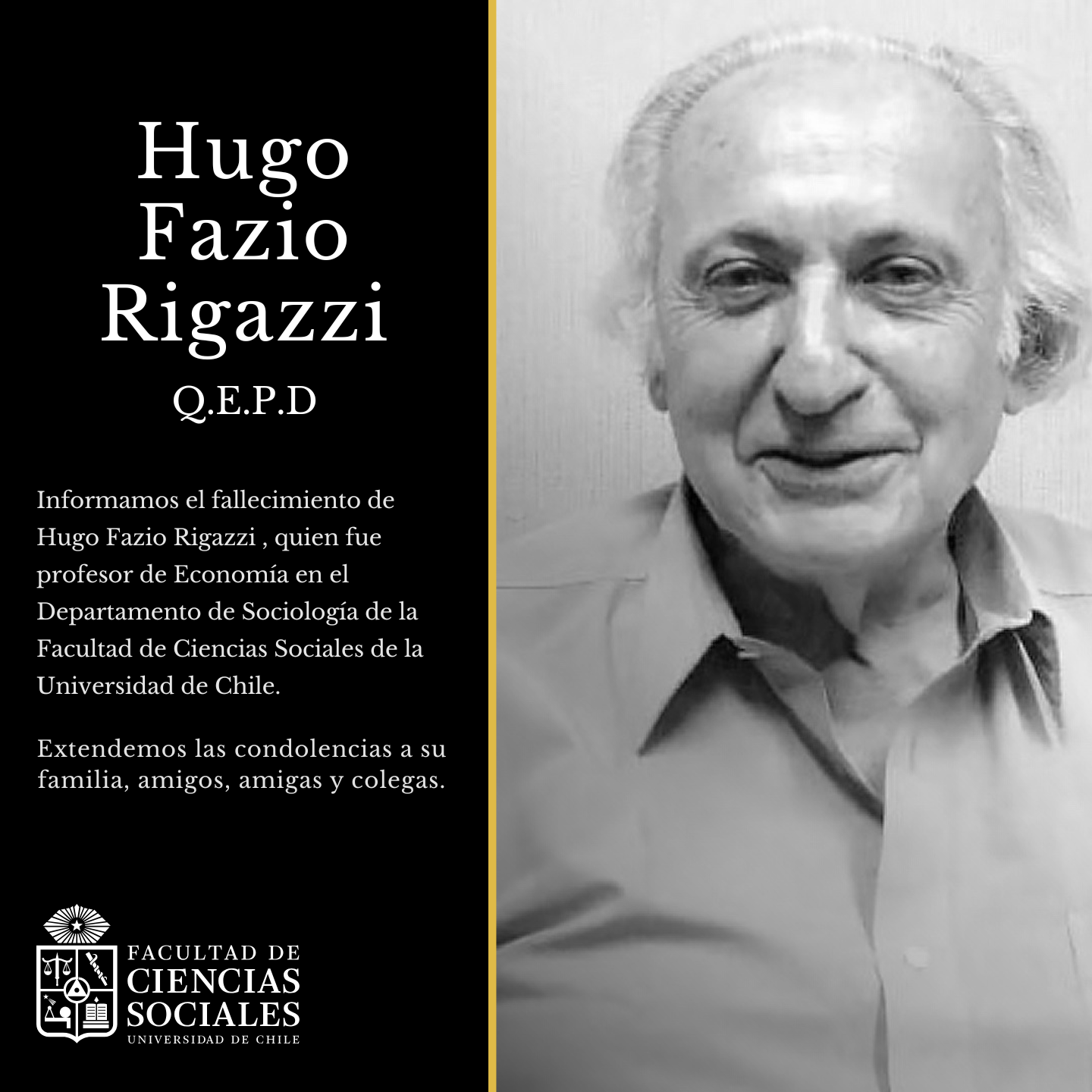 Comunidad universitaria lamenta fallecimiento del profesor Hugo Fazio ...